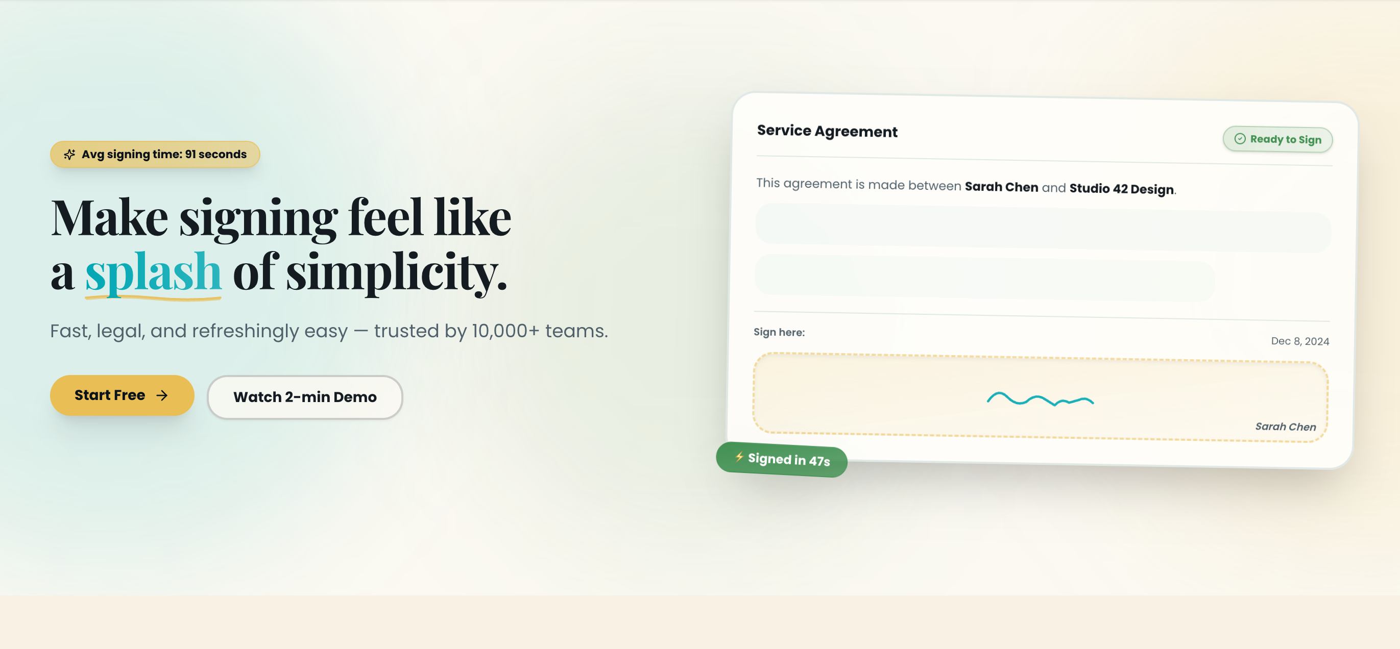 SplashSign — Make signing feel like a splash of simplicity